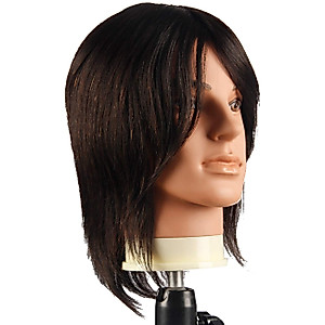 Male Mannequin Head With 100% Human Hair Cosmetology Manikin head for Cutting Styling With Doll Head for Hair Styling with Clamp Stand