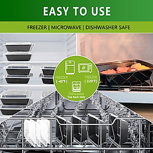 NutriBox [30 Pack] Meal Prep Containers in 3 Sizes 12, 24, 28 oz, Durable, Stackable, Reusable, BPA Free, Microwaveable, Dishwasher, Freezer Safe, Bento Box, Food Storage Set