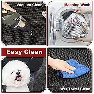 Dog Car Seat Cover for Back Seat, Yagud 100% Waterproof, 600D Scratch Resistant and Nonslip Dog Seat Cover Protector, Washable, Quilted Pet Bench Cover for SUV, Truck & Sedan, Dark Black, 58" x 54"