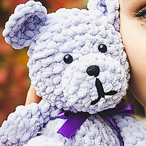 165g Soft Chenille Yarn Fluffy Velvet Yarn for Crocheting and Arm Knitting Crochet Yarn Thick Chunky Velvet Yarn Handcrafts Weaving for Blankets Bags Hats Gloves Slippers Dolls