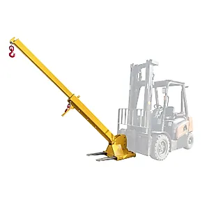 LGXEnzhuo 4400LB Forklift Jib Boom Crane, Forklift Mobile Crane Lifting Hoist with 2 Hooks, Boom Length 7-11 ft, Adjustable Angle 0-75°, Forklift Boom Attachment Towing Handling Equipment