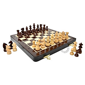 House of Chess - 10 Inch Wooden Magnetic Folding Travel Chess Set/Board with 2 Extra Knights, 2 Extra Pawns, 2 Extra Queens and Algebraic Notation - Handmade - Premium Quality