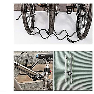 VIGAT Bicycle Lock, Anti-Theft Mountain Bike Combination Lock, Portable Bicycle Riding Accessories for Bicycles, Motorcycles, Gates(Size:1.8m)