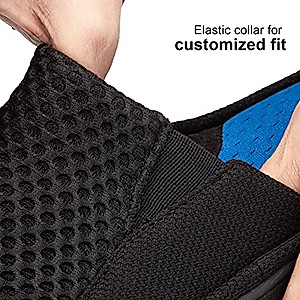 LongBay Men's Comfy Memory Foam Slide Slippers Breathable Mesh Cloth House Shoes (Large / 11-12 D(M) US, Blue)