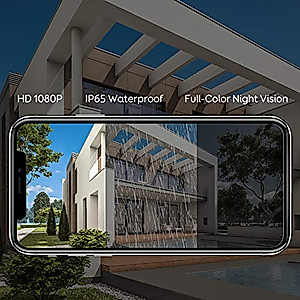 TENVIS Security Camera Outdoor - 1080P Home Security Surveillance IP Camera, Pan/Tilt 2.4G WiFi Camera, IP65 Waterproof, Night Vision, 2-Way Audio, Motion Detection, Cloud Camera, Works with Alexa