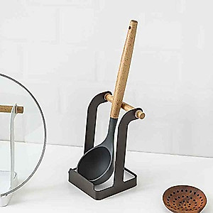 XJJZS Creative Multifunctional Storage Rack Kitchen Utensil Rack Iron Pot Lid Rack Kitchenware Storage Holder (Color : Black)