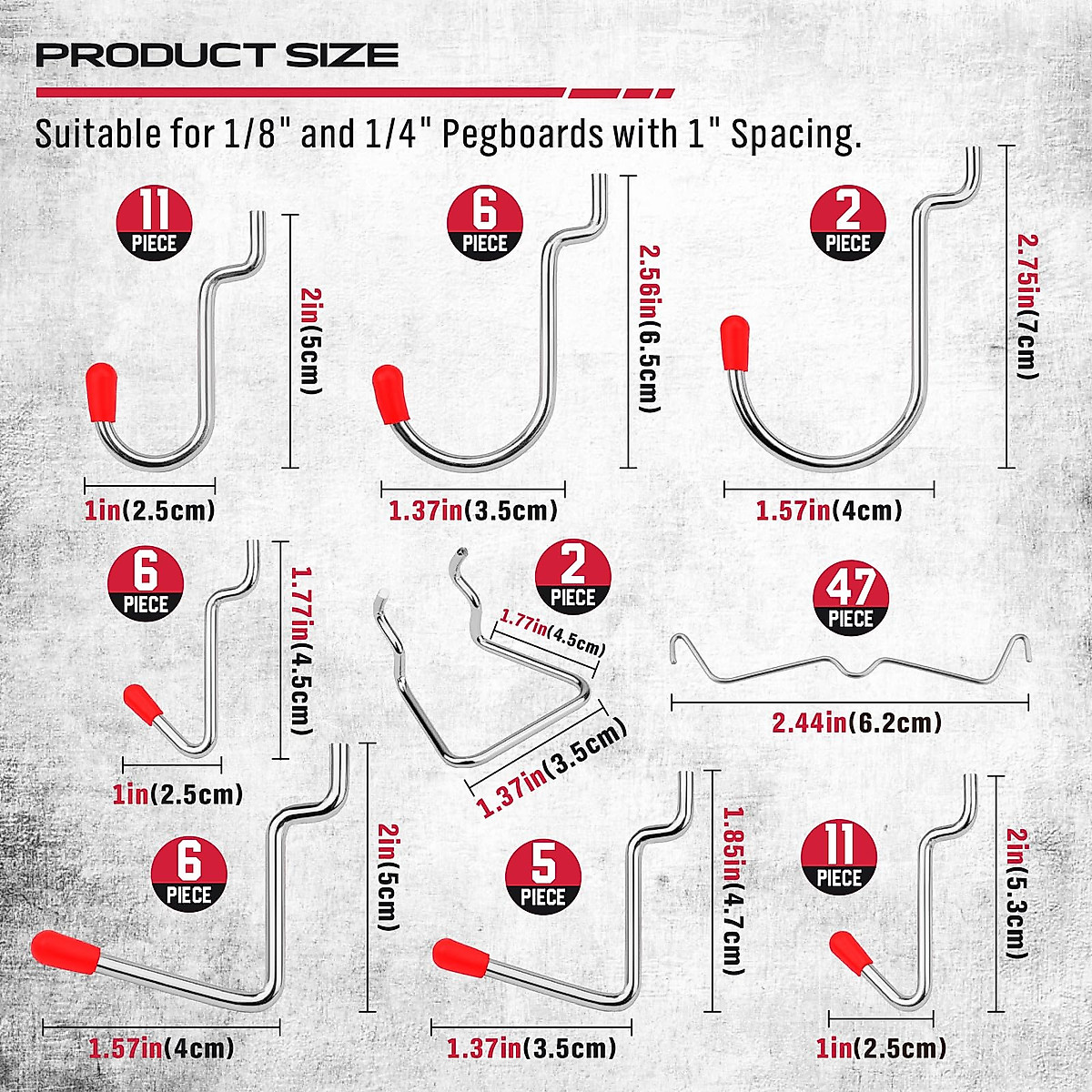 Ultimate 121-Piece Pegboard Hooks Set, Pegboard Accessories with Metal Hooks, Durable Peg Board Organizer Accessories, Pegboard Bins, Peg Board Tool Utility Hooks, Peg Board Hooks
