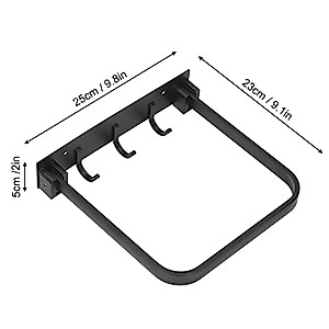 VTOSEN Washbasin Storage Rack, Wall Mounted Clothes Drying Rack, Multifunctional Washbasin Rack Shelf, with Hook for Bathroom Kitchen (Black)