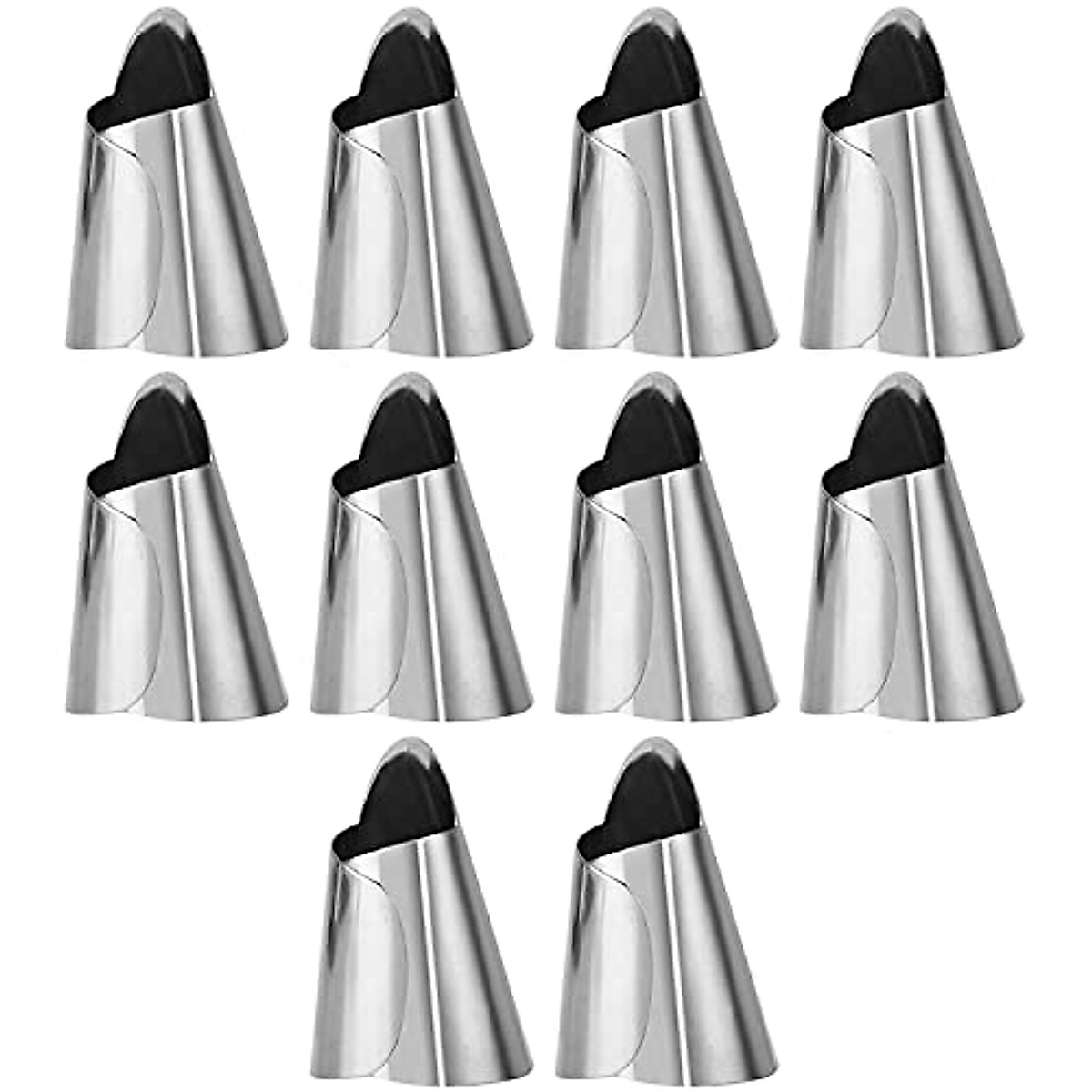 AIMPGSTL 10PCS Finger Guard for Cutting Vegetables, Stainless Steel Finger Protector, Thumb Guard Peelers for Onion Holder Slicer Kitchen Tool Avoid Hurting When Slicing and Chopping