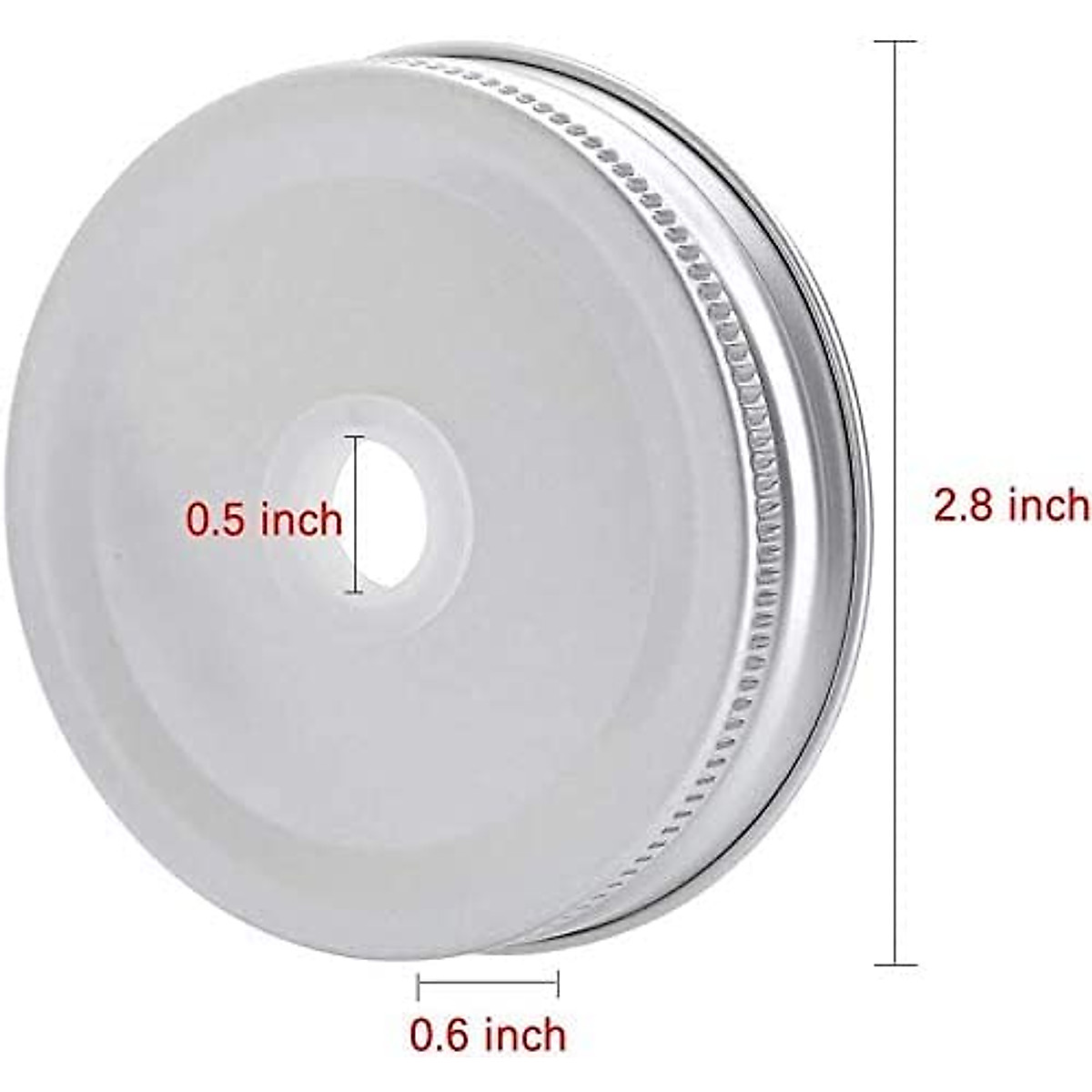 Gisedkle 30 Pcs Regular Mouth Mason Jar Lids with Straw Hole Compatible，Metal Mason Canning Lids Decorative Mason Jar Caps for Drinking&Food Storage.