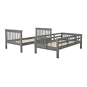 Harper & Bright Designs Twin Over Twin Bunk Beds with Stairs Wood Bunk Bed Frame with Storage Shelves for Kids Boys Girls Teens, Can be Divided into 2 Beds, Gray