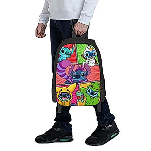 Cute Stitch Laptop Backpack Cartoon Anime 3d Printed Backpacks For Adults Travel Camping Hiking Daypack Multifunctional Shoulder Bag