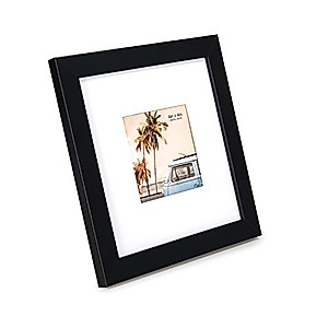 Scholartree Black 8x8 Picture Frames Set of 6, Display 8x8 without Mat or 4x4 with Mat，Wall Gallery Photo Frames