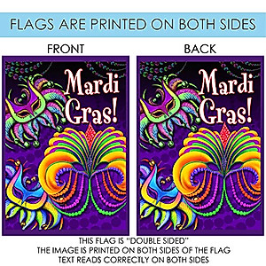 Toland Home Garden 102125 Happy Mardi Gras Mardi Gras Flag 28x40 Inch Double Sided Mardi Gras Garden Flag for Outdoor House party Flag Yard Decoration