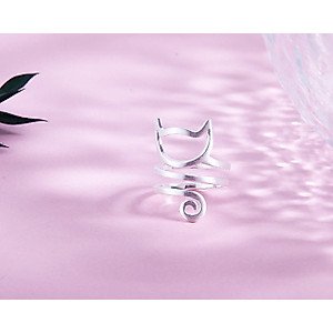 Hi-Summer Jewelry Helen de Lete Innovative Cat Kitty Sterling Silver Ring Small Size