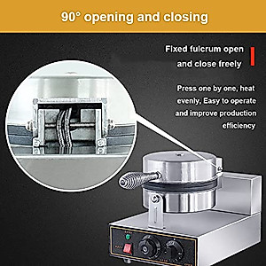 Waffle Maker, Commercial Stainless Steel Waffle Maker, Double Sided Heating, Non-Stick Plate/Easy To Clean, Adjustable Temperature (50~250°C), For Restaurant, Bakery,A