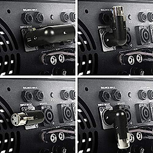 Pair of 3-PIN XLR Angle Adapter | Dual Male & Female, Durable Metal Connector w/ 4 Adjustable Angle Positions & Tight Connection to Mixer | Save Space & Keep Mic Cables Neat On Stage, In Studio & More