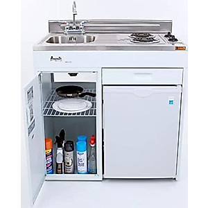 Avanti CK3616 36" Energy Star Rated Complete Compact Kitchen Stainless Steel Sink and White body