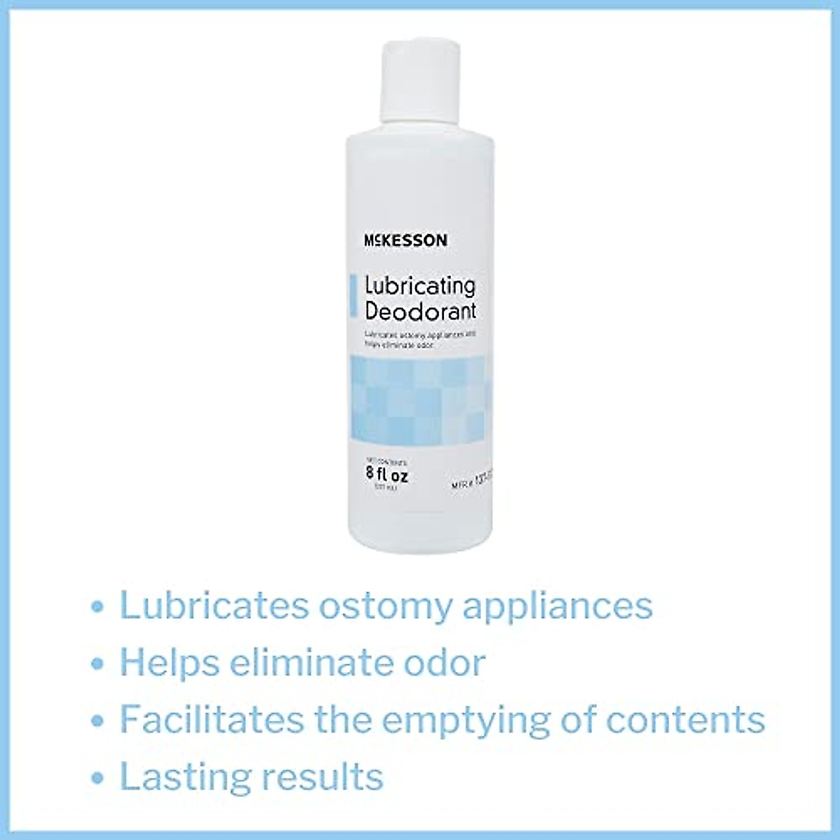 McKesson Fragrance-Free Lubricating Deodorant for Ostomy Appliances, 8 oz, 1 Count, 1 Pack