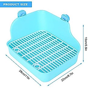 LIZEALUCKY Rabbit Litter Box Toilet, Plastic Square Cage Box Potty Trainer Corner Litter Bedding Box Pet Pan for Small Animals, Rabbits, Guinea Pigs, Chinchilla, Ferret, Galesaur, 11 x 8.7 x 5.9 in