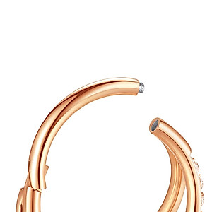 Yrogcu Nose Ring Lip Rings Septum-Clicker : Double Ring with Zicron Silver Ring 20G 10mm 316L Surgical Steel Sleeper Earring Helix Rook Conch Cartilage Daith Tragus Earrings Nose Piercing Jewelry