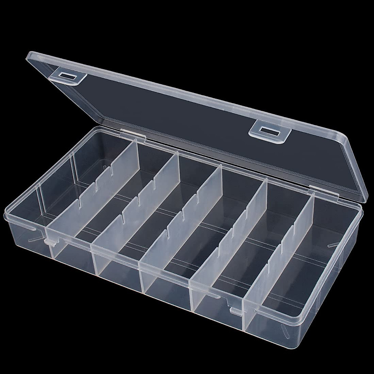 BAGTeck clear visible plastic storage box cosmetic tools storage box makeup tools fishing tackle accessory box organizer jewelry screws hardware accessories organizer box (2Pack)