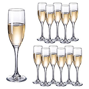 SUNNOW Vastto 6 Ounce Classic Champagne Flute Glass,for Wedding and Party,Set of 12