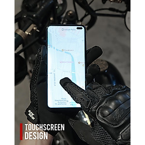 IRON JIA'S Motorcycle Gloves for Men and Women - Motorbike Powersports Racing Gloves with Hard Knuckle Touchscreen for BMX ATV MTB Riding (Black XL)