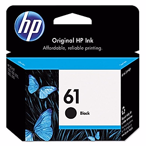 Original HP 61 Black Ink Cartridge | Works with DeskJet 1000, 1010, 1050, 1510, 2050, 2510, 2540, 3000, 3050, 3510; ENVY 4500, 5530; OfficeJet 2620, 4630 Series | Eligible for Instant Ink | CH561WN