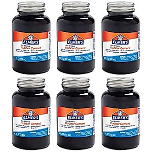 Elmers No-Wrinkle Rubber Cement with Brush (904) - Pack of 6