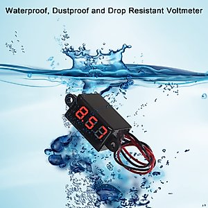 4pcs Mini Digital DC Voltmeter 0.28 Inch Two-Wire DC 3.0V-30V Digital Voltmeter Waterproof Dustproof and Drop Resistant Voltmeter Display Voltage Tester Meter (Red)