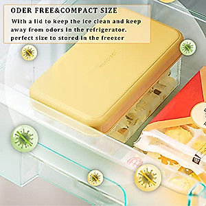 Ice Cube Tray With Lid and Bid, Ice Trays for Freezer Easy Release Ice Cube Mold with 2 Trays 1 Ice Bucket & Scoop Making 60 Pcs 0.7in Ice Cubes Chilling Cocktail Whiskey Tea Coffee (Green)