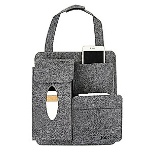 Car Organizer Car Storage Pockets Van Tidy Car Seat Back Organizer Hanging Bag Felt Storage Pocket Pouch Bin Stroller Bag Home Dorm Bedside Caddy Tissue Box Case Car Tidy Holder Multi-Pocket