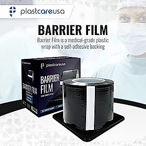 Black Barrier Film Roll 4"x6" - Protective Dental Barrier Film for Dental, Medical, Tattoo - Perforated Adhesive Barrier Tape Sheets (1 Box of 1200 Sheets) by PlastCare USA
