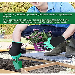 Soil Sifter, Dirt Sifter for Gardening, Compost Sifter, Garden Sieve, Light Wood Sifter for Rocks, Screen Sifter Top Soil/Peat Moss/Worm/Leaves/Loam Soil/Sand,Great Garden Tool for Plants & Vegetables