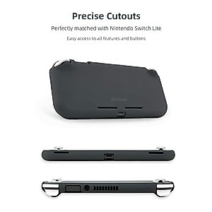 GeekShare Soft Silicone Case Compatible with Nintendo Switch Lite, Anti-Collision Non-Slip Shockproof Silicone Protective Cover Shell for Switch Lite (Gray)…
