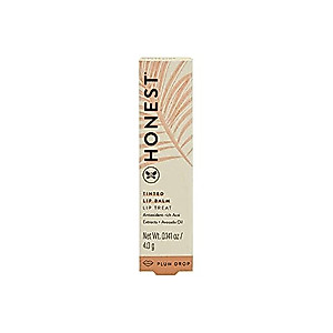 Honest Beauty Tinted Lip Balm | Antioxidant-rich Acai Extracts + Avocado Oil | EWG Certified, Vegan, Cruelty Free | Plum Drop
