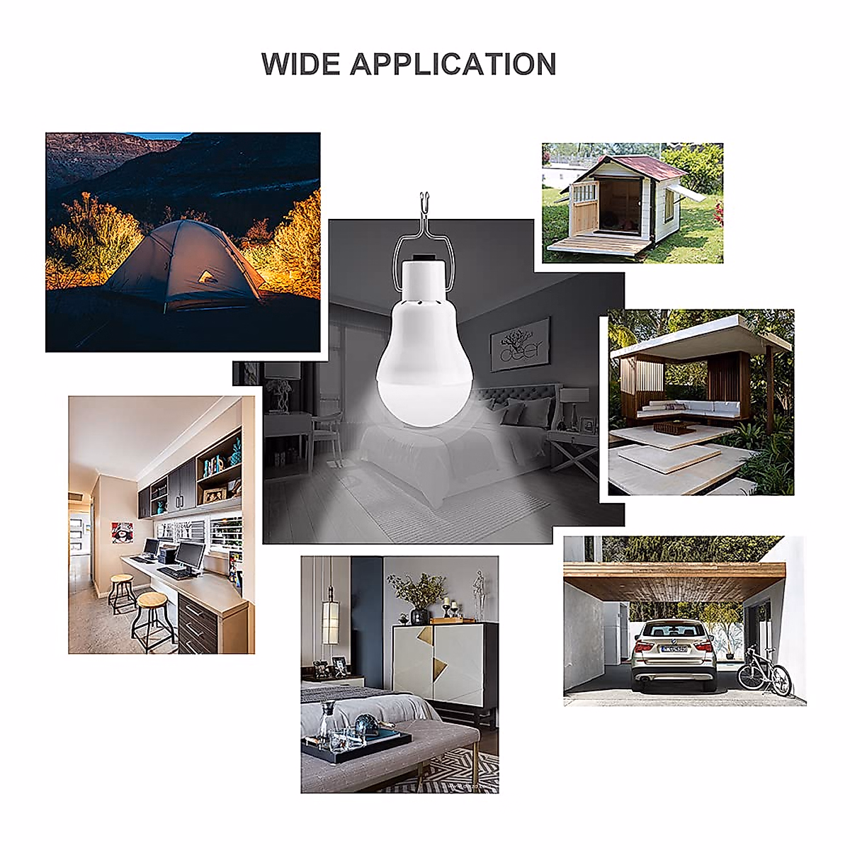 Solar Light Bulbs, Portable Outdoor 130LM Light-Operated Control Solar Tent Light with 800mAh Rechargeable Battery for Chicken Coop Camping Hiking Tent Shed Patio Garden Barn (2Pack)