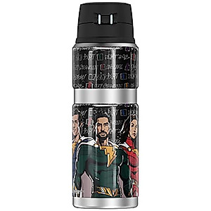 Shazam! Fury of the Gods OFFICIAL Illustrated Heroes THERMOS STAINLESS KING Stainless Steel Drink Bottle, Vacuum insulated & Double Wall, 24oz