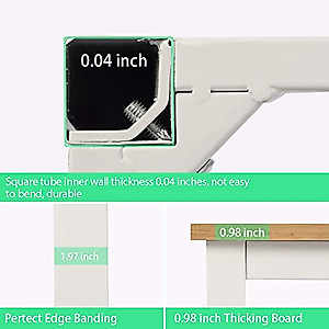 Coral Flower Modern Studio Collection Soho Computer Office Desk Simple Study Table Sturdy Writing Desk Workstation for Home Office, 47 Inch, Walnut with White Metal Frame