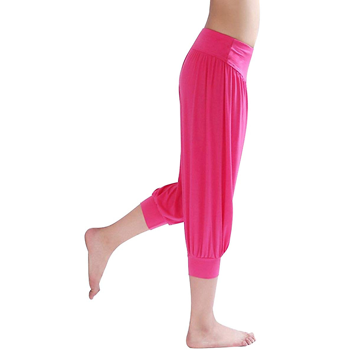 LKXHarleya Women Modal Harem Yoga Pants Loose Casual Fold Over Pilates Capri Pants Yoga Pants