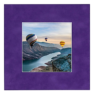 Poster Palooza 8x10 Matboard Precut Purple Crocus Suede for 6x8 Photo - for Frames Measuring 8 x 10 Inches - Bevel Cut Matte to Display Art Measuring 6 x 8 Inches - Acid Free ONE MAT