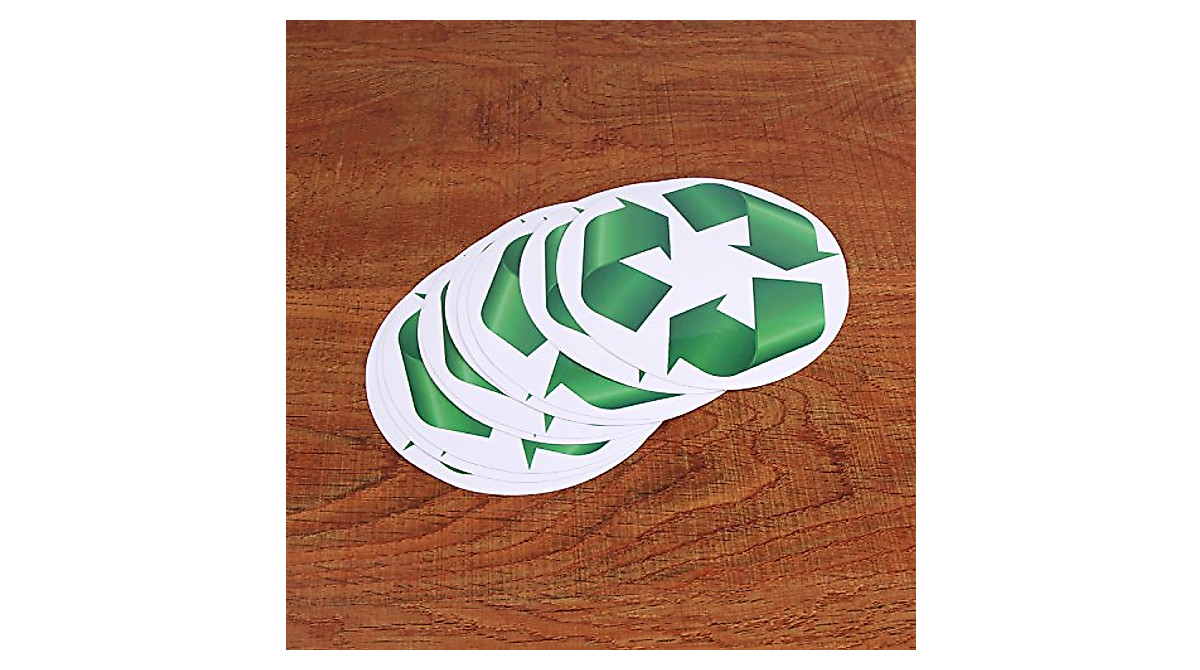 Recycle Symbol Sticker 10 Pack - Durable Vinyl Labels
