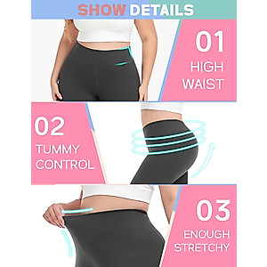 COOTRY Plus Size Fleece Lined Leggings for Women Thermal Underwear Long Johns Base Layer Pajama Bottoms Cold Weather Pants Gray 2XL