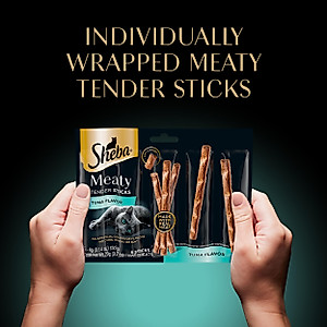 Sheba Meaty Tender Sticks Soft Cat Treats Tuna Flavor, 0.14 oz., 5 Count (Pack of 10)