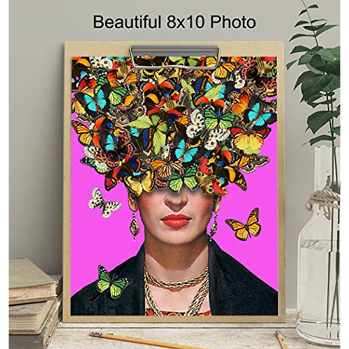 Wall Art - Poster - Cute Chic Butterfly Wall Art - Bedroom, Office, Living Room Decor - Gift for Women, Artists - 8x10 UNFRAMED Picture Print