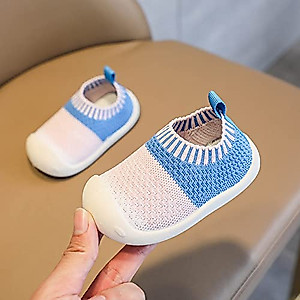 Lykmera Cute Child Shoes Boy Girl Walking Shoes Non Slip First Walking Shoes Breathable Mesh Shoes Toddler Sports Shoes (Sky Blue, 4-4.5Years)