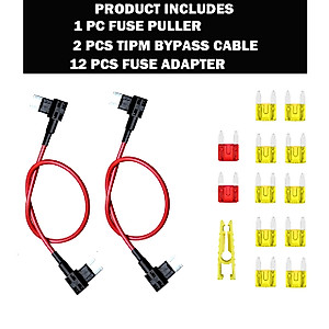 Fuse Adapter Fuse Holder TIPM Bypass Cable for 2007-2016 Dodge Ram/Chrysler VW 14AWG WIRE/ 20AMPS