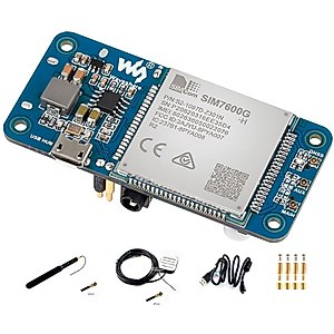 waveshare SIM7600G-H 4G HAT Board for Raspberry Pi4B/3B+/3B/2B/B+/A+/Zero/Zero WH and PC,Support LTE Cat-4 4G 3G 2G Communication and GNSS Positioning Global Band