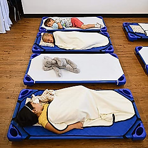 Daycare Sheets- Pre-School Cot Sheet, Children's Naptime Mat Sheet, White Breathable Soft 22 X 54 inch Pack of 6- Cot Fitted Sheet for Boys and Girls Standard Daycare Cot Sheets